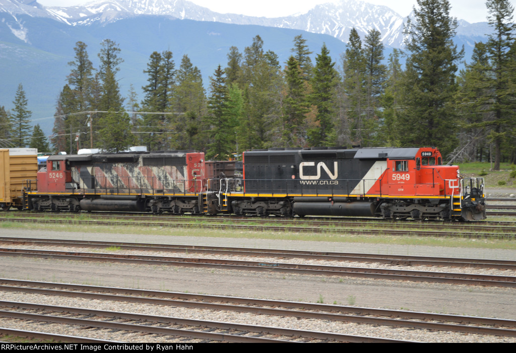 2 Different Types of CN SD40s Working Jasper Yard
